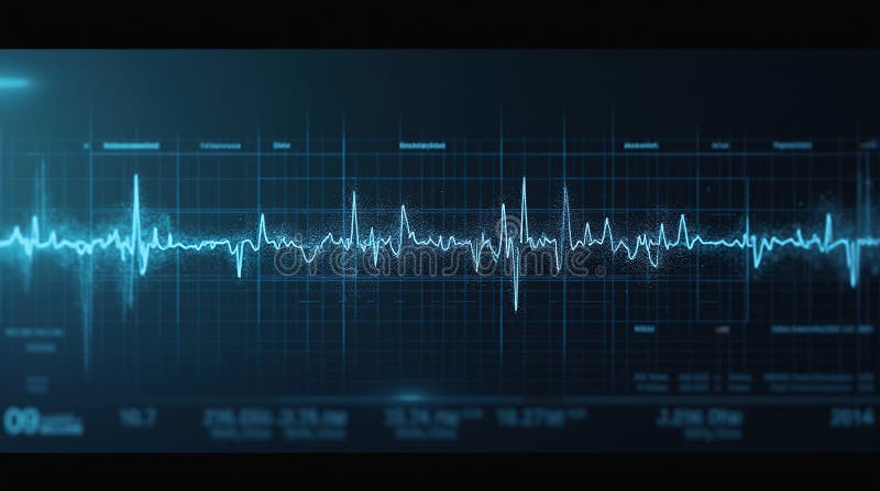 Digital Seismograph Reading with Fluctuating Wave Patterns Stock ...