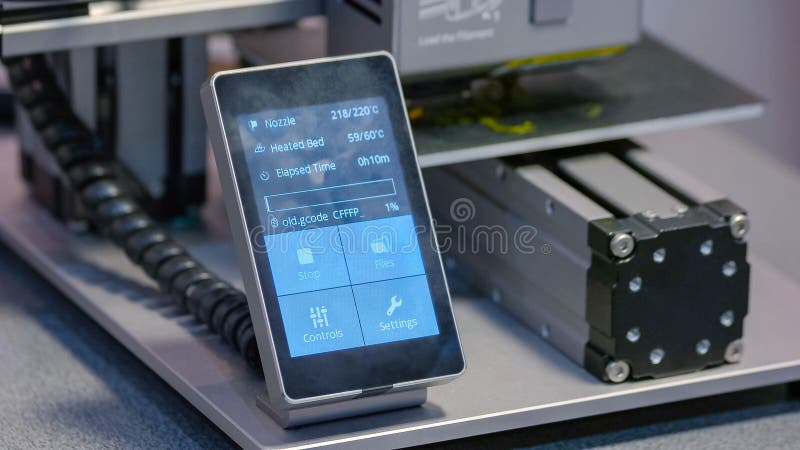 Digital Sensor Display Screen of a Working 3d Printer. Stock Photo ...