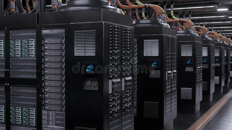 Digital Server Room Loop Background Stock Video - Video of digital ...