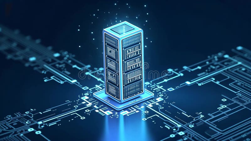 Digital Server Tower: Advanced Data Center Technology Stock Footage ...