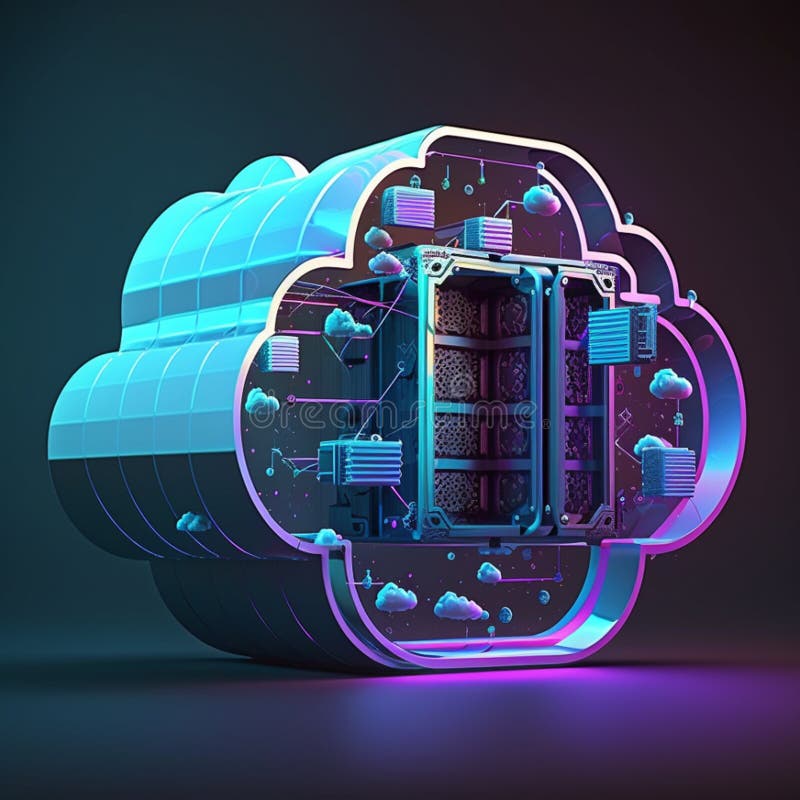 A Digital Service or Application with Data Transmission. Futuristic ...