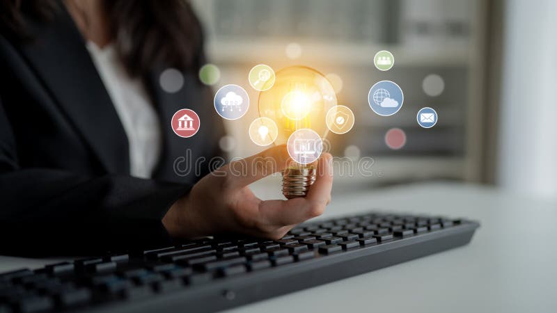 Digital Service Ecosystem and Business Icon Network Latch Stock ...