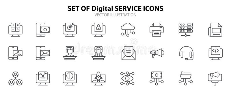Digital Service Icon Pack for Your Web Site Design, Logo, App, UI ...