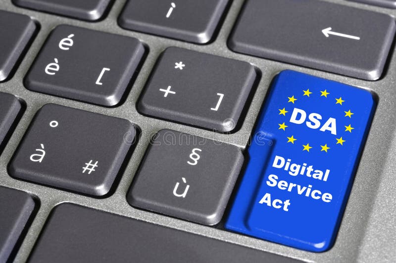 Digital Services Act (DSA) Concept. Stock Image - Image of lock ...