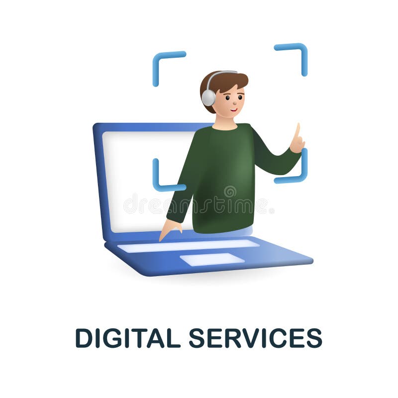 Digital Services Icon from Digitalization Collection. Simple Line ...