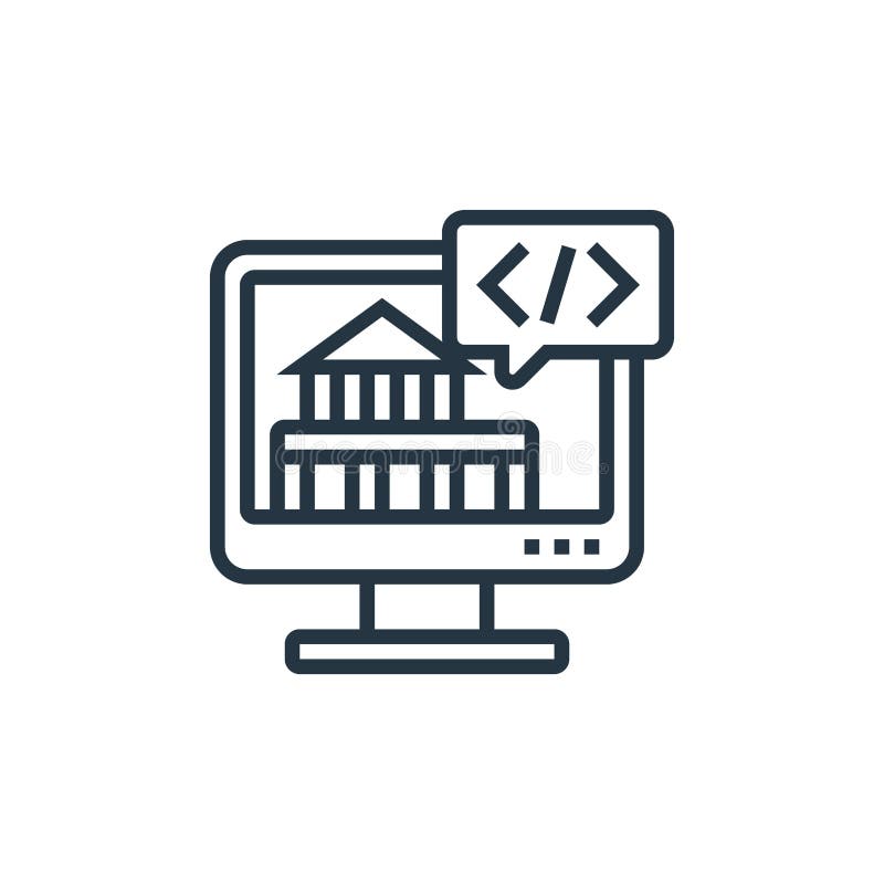 Digital Services Vector Icon Isolated on White Background. Outline ...