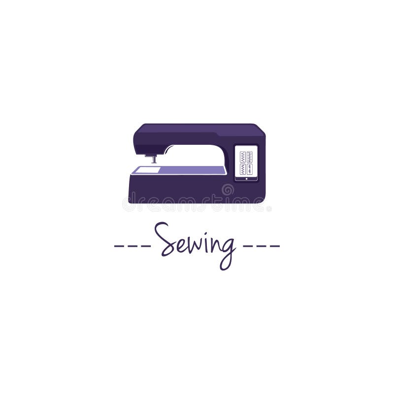 Digital Sewing Machine Logo Stock Illustration - Illustration of ...