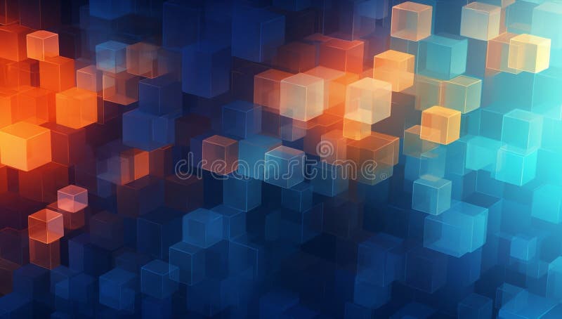 Digital Shapes Cube Geometric Illustration Abstract Business Pattern ...