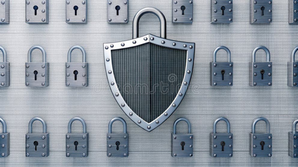 Digital Shield with Binary Code Stock Image - Image of digital, binary ...