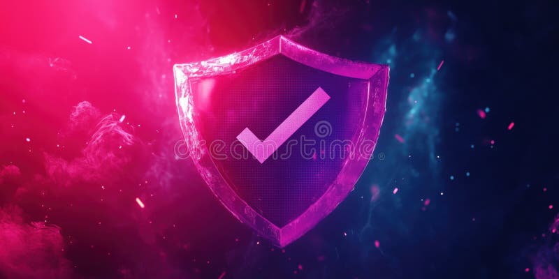 Digital Shield with Check Mark Symbolizing Security and Protection in ...