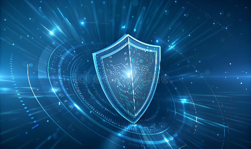 A Digital Shield with a Circuit Board Design Stock Illustration ...