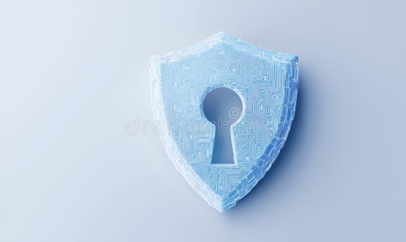 Digital Shield Concept with Keyhole and Circuit Patterns for Security ...