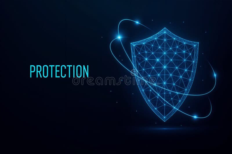 Digital Shield: Cyber Security Protection Stock Illustration ...