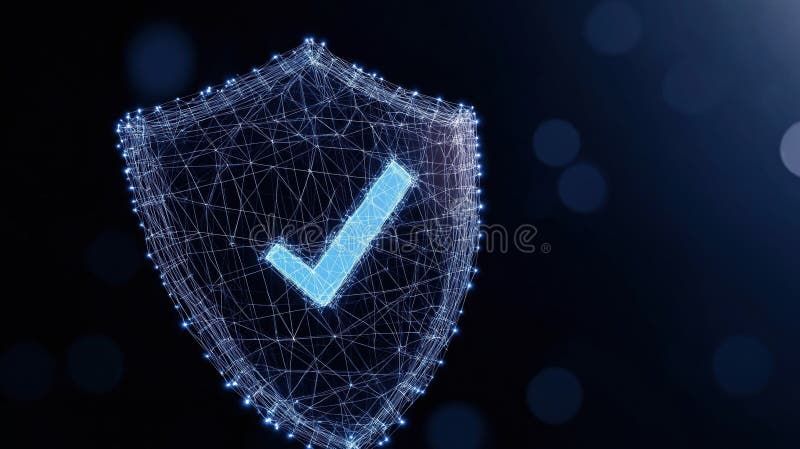 Digital Shield Design with Glowing Checkmark. Represents Secure Tech ...