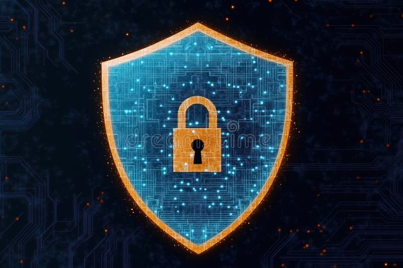 Digital Shield Displays Strong Cyber Security, Data Protection. Modern ...