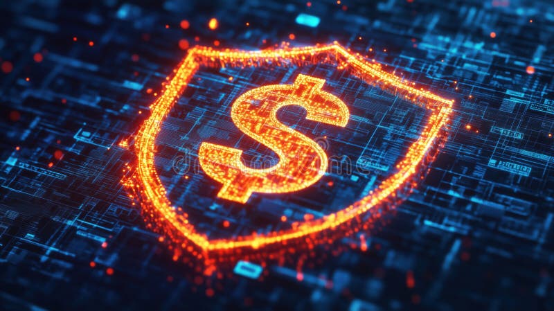 Digital Shield with Dollar Symbol, Cybersecurity Concept Stock Photo ...