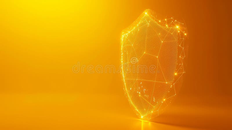 Digital Shield with Glowing Grid for Cybersecurity Protection Stock ...