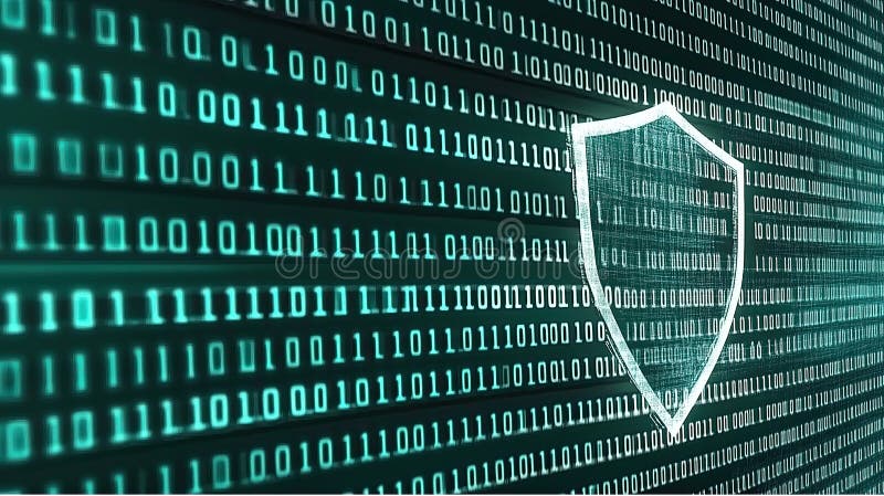 A Digital Shield Made of Binary Code Protecting Network Servers Stock Photo - Image of computer ...