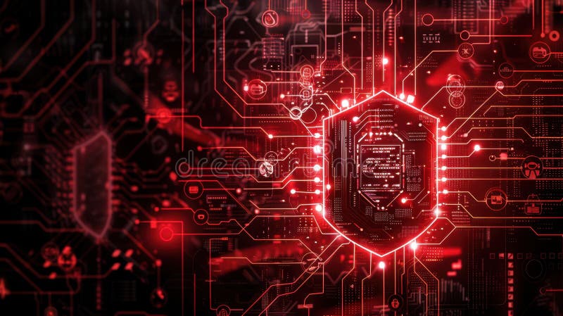 The Digital Shield Network.AI Generated Image Stock Photo - Image of ...