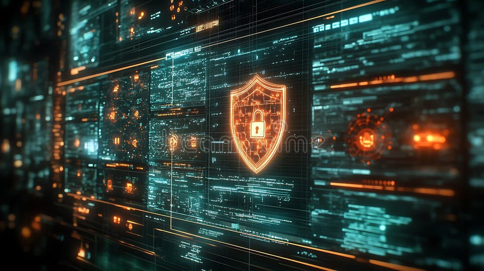Cyber Security Digital Shield Technology Network Protection Data Safety ...