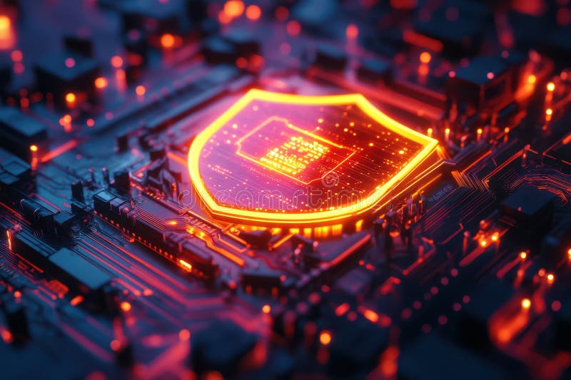 Digital Shield Protecting Circuit Board Cybersecurity Technology ...