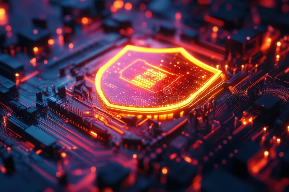 Digital Shield Protecting Circuit Board Cybersecurity Technology ...