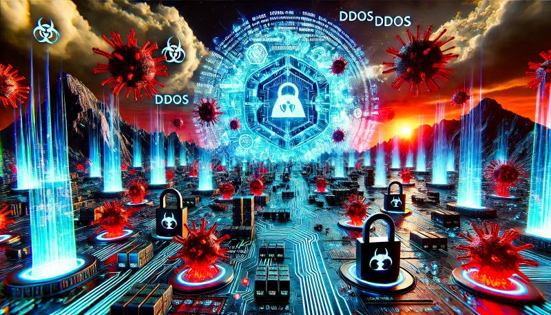 Digital Shield Protecting Cyberspace from Ddos Attack. Concept of ...