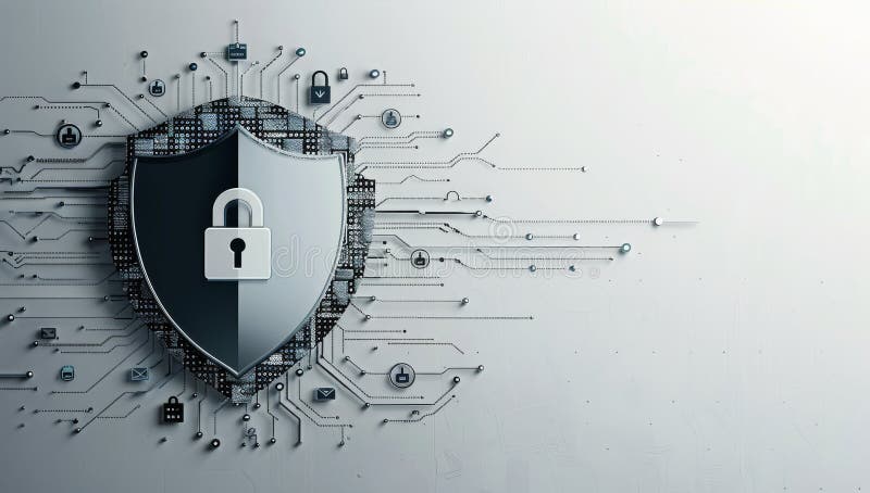 Digital Shield Protecting Data and Information on Circuit Board Stock ...