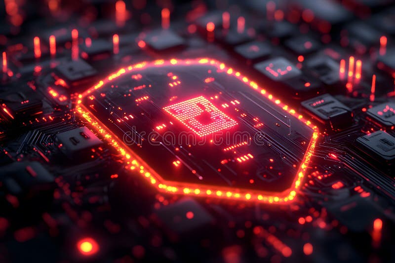 Digital Shield Protecting a Network, Glowing Binary Code and Secure ...