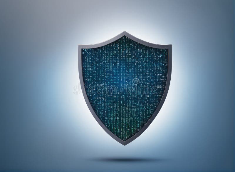 Digital Shield Representing Cybersecurity with Binary Code Design ... Digital Shield Representing Cybersecurity with Binary Code Design ...