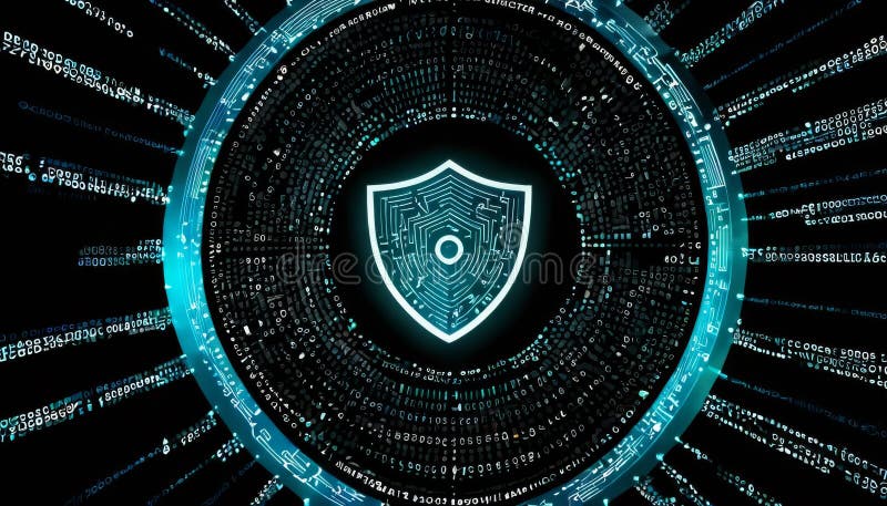 Digital Shield Representing Cybersecurity Concepts Stock Image - Image of information, code ...