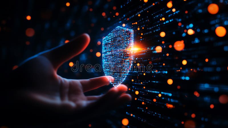 Digital Shield Representing Cybersecurity, Highlighting the Importance ...