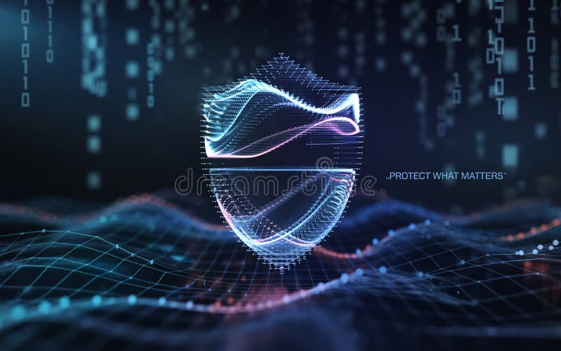 Digital Shield Representing Data Protection and Cybersecurity Stock ...