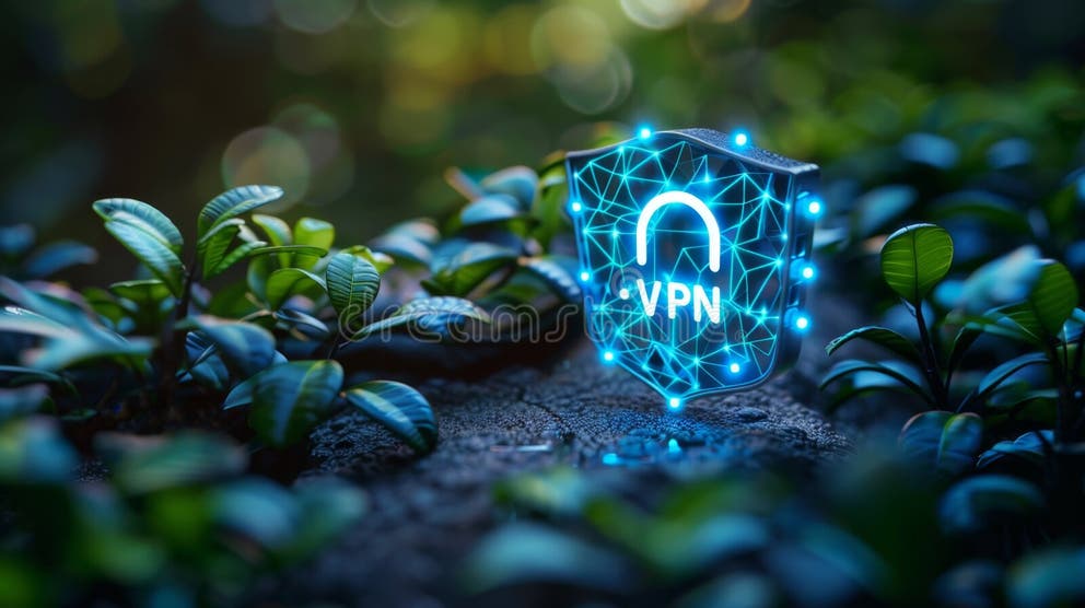 Digital Shield Representing Online Security in a Natural Setting with ...