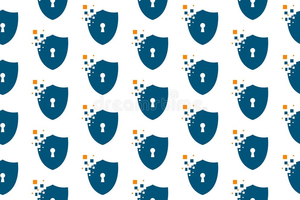 Digital Shield Seamless Pattern Design. Vector Pattern Template ...