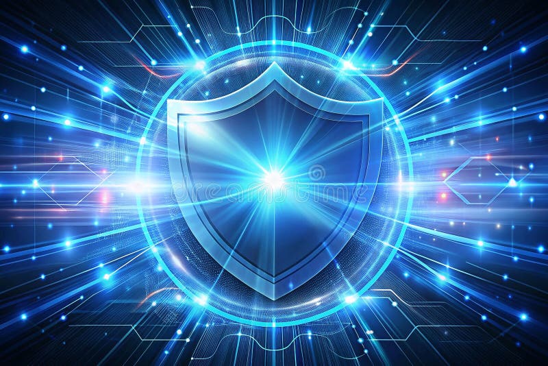 Digital Shield Security Concept Stock Illustration - Illustration of ...