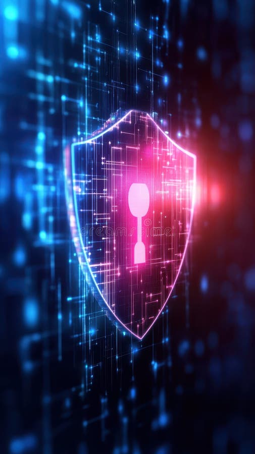 Digital Shield Symbolizing Cybersecurity and Data Protection Stock ...