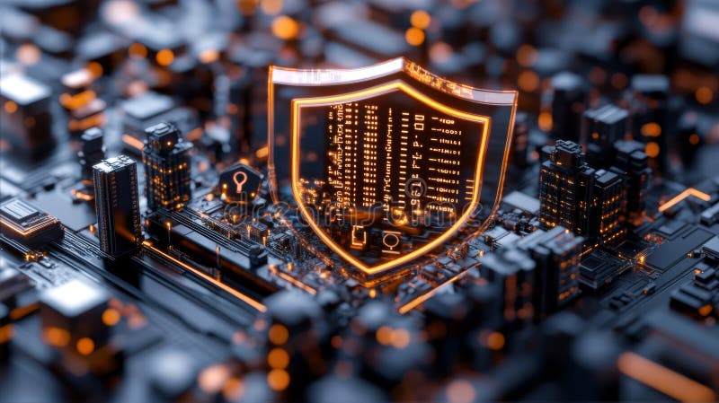 Digital Shield Symbolizing Data Security Stock Photo - Image of defense, hardware: 353939726