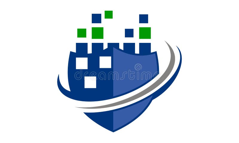 Digital Shield Vector Template Stock Vector - Illustration of firewall ...