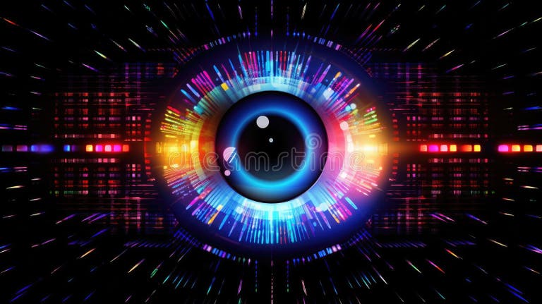 Digital Shining Eye AI Generated Stock Image - Image of modern, human ...