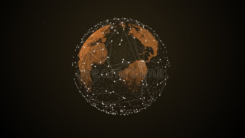 Digital Shining Globe Rotating with Glowing Particles Connections ... Digital Shining Globe Rotating with Glowing Particles Connections ...