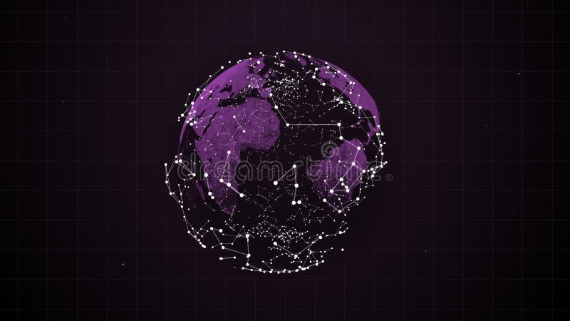 Digital Shining Globe Rotating with Glowing Particles Connections ... Digital Shining Globe Rotating with Glowing Particles Connections ...