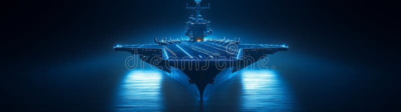 The Digital Ship Consists of Glowing Blue Lines, Representing Maritime ...