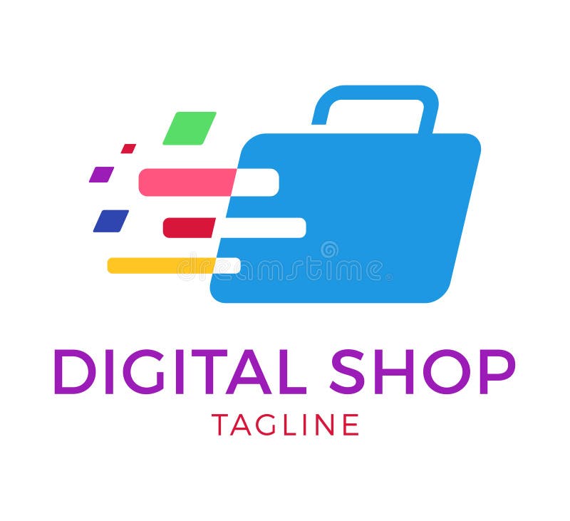 Digital Shop Vector Logo Template Design Stock Vector - Illustration of ...