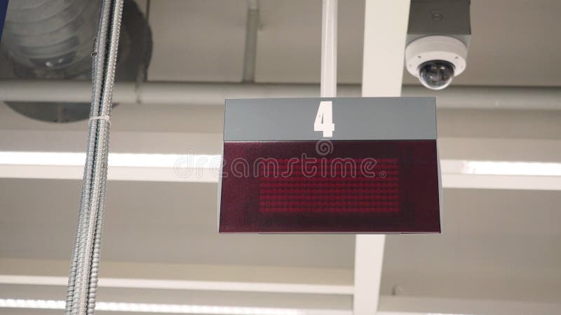 Digital Sign for Queue Counter. Display Board System in LED Light Stock ...