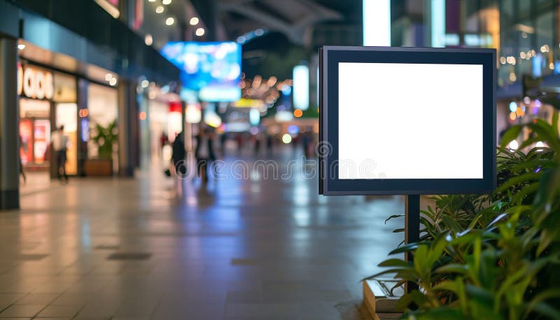 Digital Signage Board in a Public Place, Ideal for Customization. Stock ...