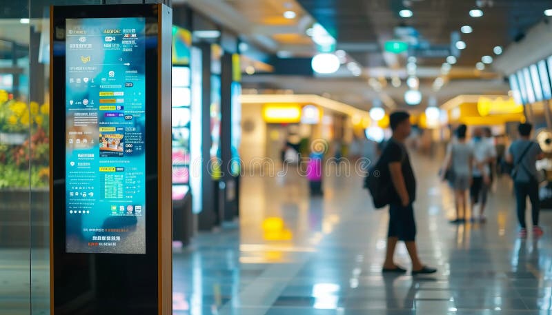 Digital Signage Board in a Public Place, Ideal for Customization. Stock ...
