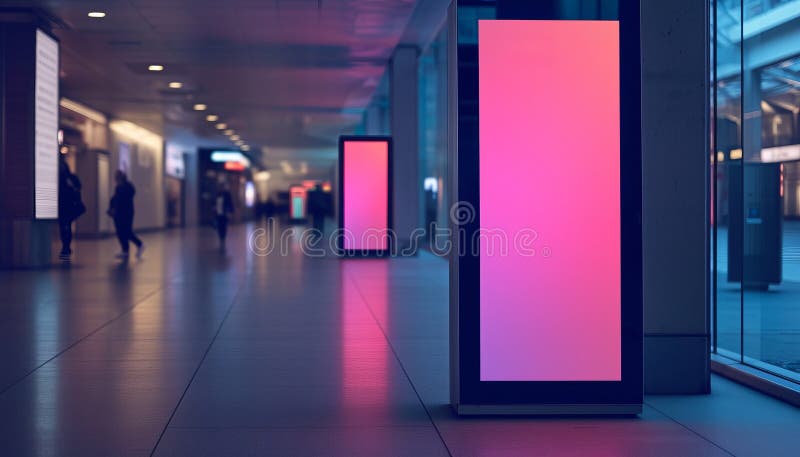 Digital Signage Board in a Public Place, Ideal for Customization. Stock ...