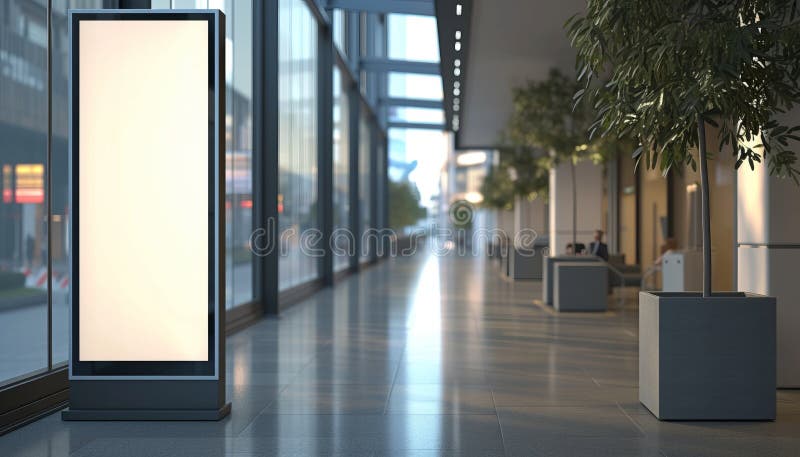Digital Signage Board in a Public Place, Ideal for Customization. Stock ...