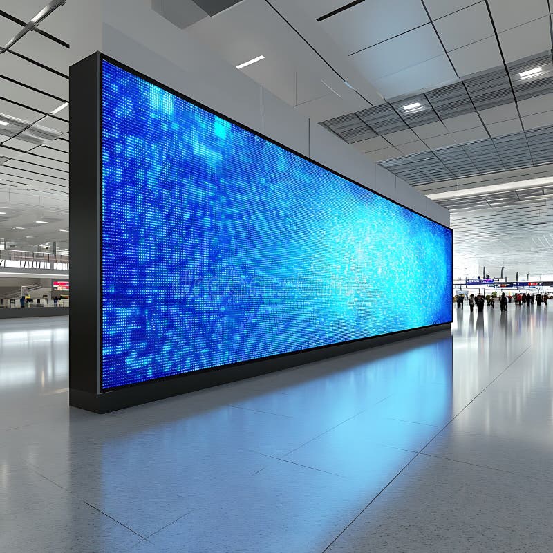 Digital Signage in Modern Airport Terminal Stock Illustration ...